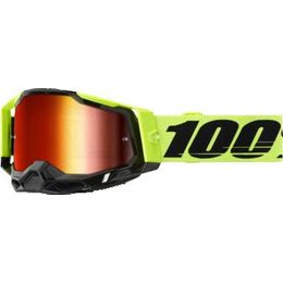 100 Percent Racecraft 2 Neon Yellow, Crossbrille verspiegelt