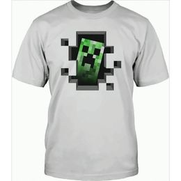 Minecraft Creeper Kinder T-Shirt 122/128 wei&szlig;