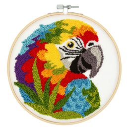 buttinette Punch Needle Stickbild "Papagei"