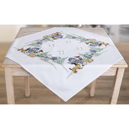 buttinette Stickmitteldecke "Schneemann & Tiere"