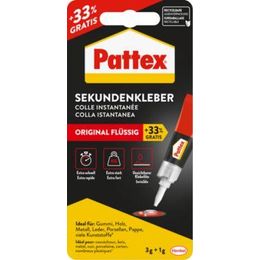 Pattex Sekundenkleber Classic, fl&uuml;ssig, 1 Tube mit 3 g + 1 g gratis