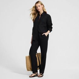 LANDS' END Relaxte Premium Reinleinen-Schlupfhose f&uuml;r Damen in Petite-Gr&ouml;&szlig;e, Damen, size: petite, Schwarz, Leinen, by Lands' End