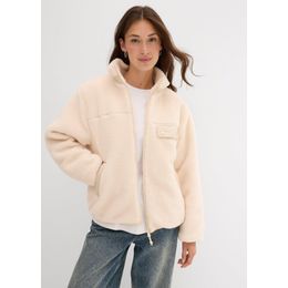 bonprix Teddy-Fleece-Jacke, beige, Gr.36, Kuschelige Fleecejacke aus Teddy-Fleece