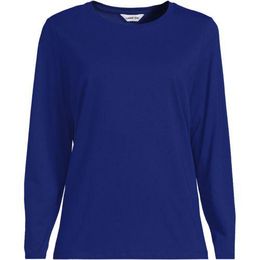 LANDS' END Lang&auml;rmeliges Supima-Shirt mit Rundausschnitt f&uuml;r Damen, Damen, size: regular, Blau, by Lands' End