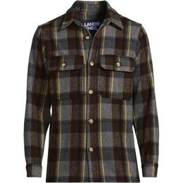 LANDS' END Karierte Hemdjacke f&uuml;r Herren, Herren, size: regular, Braun, by Lands' End