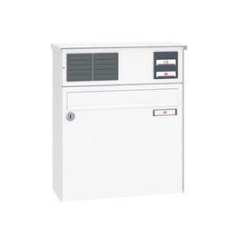 Renz Basic B Briefkastenanlage Aufputz mit Sprechsieb RAL9016
