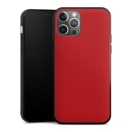 DeinDesign iPhone 12 Pro Handy Slim Case extra d&uuml;nn Silikon Handyh&uuml;lle schwarz H&uuml;lle Red Unicoloured Colour Silikon Slim Case