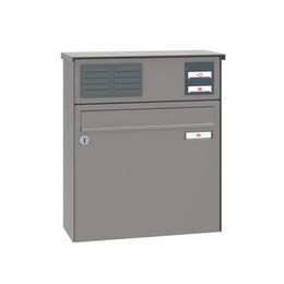 Renz Basic B Briefkastenanlage Aufputz mit Sprechsieb RAL7016