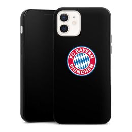 DeinDesign iPhone 12 Handy Slim Case extra d&uuml;nn Silikon Handyh&uuml;lle schwarz H&uuml;lle Logo Official Licensed Product Fc Bayern M&uuml;nchen Silikon Slim Case