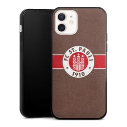DeinDesign iPhone 12 Handy Slim Case extra d&uuml;nn Silikon Handyh&uuml;lle schwarz H&uuml;lle Logo Official Licensed Product Fc St. Pauli Silikon Slim Case