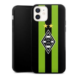 DeinDesign iPhone 12 Handy Slim Case extra d&uuml;nn Silikon Handyh&uuml;lle schwarz H&uuml;lle Borussia M&ouml;nchengladbach Gladbach Stripes Silikon Slim Case