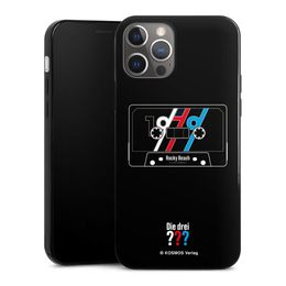 DeinDesign iPhone 12 Pro Handy Slim Case extra d&uuml;nn Silikon Handyh&uuml;lle schwarz H&uuml;lle Official Licensed Product Die Drei ??? Cassette Silikon Slim Case
