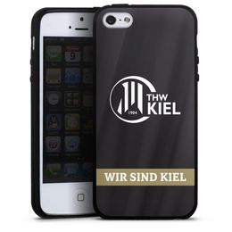 DeinDesign iPhone SE (2016-2019) Handy Silikon H&uuml;lle Case schwarz Handyh&uuml;lle Thw Kiel Merchandise Handball