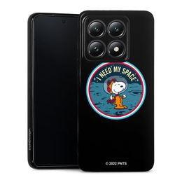 DeinDesign Xiaomi 14T Handy Silikon H&uuml;lle Case schwarz Handyh&uuml;lle Peanuts Weltall Snoopy