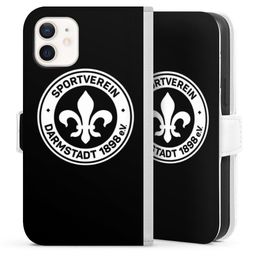 DeinDesign iPhone 12 mini Handy Klapph&uuml;lle Handyh&uuml;lle aus Kunst Leder wei&szlig; Flip Case Sv Darmstadt 98 Official Licensed Product Logo Sideflip mit Lasche