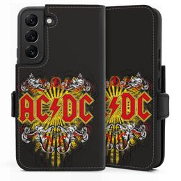 DeinDesign Galaxy S22 Handy Klapph&uuml;lle Handyh&uuml;lle aus Kunst Leder schwarz Flip Case Music Acdc Rock Sideflip mit langer Lasche