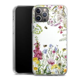 DeinDesign iPhone 12 Pro Handy Silikon H&uuml;lle Case transparent Handyh&uuml;lle Meadow Nature Flowers Silikon Case