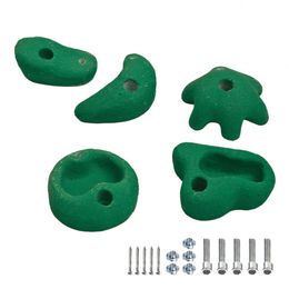 5 Klettersteine 120 mm f&uuml;r Kletterwand - Wetterfestes Kletterzubeh&ouml;r Set inkl. Schrauben f&uuml;r Kinder - Stabiles Kletterset in Gelb mittel - Wickey
