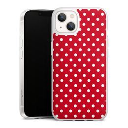 DeinDesign iPhone 13 Handy Silikon H&uuml;lle Case transparent Handyh&uuml;lle Points Polka Dots Retro Silikon Case