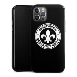 DeinDesign iPhone 12 Pro Handy Silikon H&uuml;lle Case schwarz Handyh&uuml;lle Sv Darmstadt 98 Official Licensed Product Logo