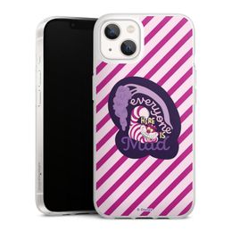 DeinDesign iPhone 13 Handy Silikon H&uuml;lle Case transparent Handyh&uuml;lle Disney Grinning Cat Alice In Wonderland Silikon Case