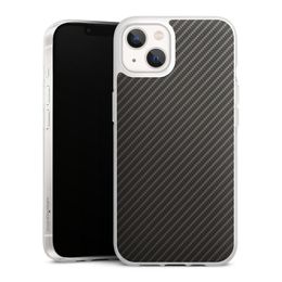 DeinDesign iPhone 13 Handy Silikon H&uuml;lle Case transparent Handyh&uuml;lle Carbon Metallic Look Muster Silikon Case