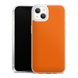 DeinDesign iPhone 13 Handy Silikon H&uuml;lle Case transparent Handyh&uuml;lle Orange Unicoloured Colour Silikon Case