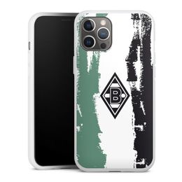 DeinDesign iPhone 12 Pro Max Handy Silikon H&uuml;lle Case wei&szlig; Handyh&uuml;lle Borussia M&ouml;nchengladbach Official Licensed Product Coat Of Arms Silikon Case