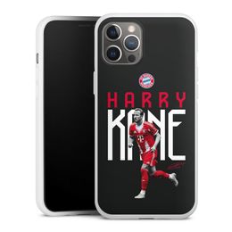 DeinDesign iPhone 12 Pro Max Handy Silikon H&uuml;lle Case wei&szlig; Handyh&uuml;lle Harry Kane Official Licensed Product Fc Bayern M&uuml;nchen Silikon Case