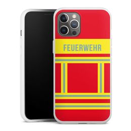 DeinDesign iPhone 12 Pro Max Handy Silikon H&uuml;lle Case wei&szlig; Handyh&uuml;lle Fire Fighters Fire Fighter Life Saver Silikon Case