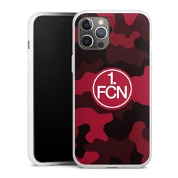 DeinDesign iPhone 12 Pro Max Handy Silikon H&uuml;lle Case wei&szlig; Handyh&uuml;lle Logo 1. Fc N&uuml;rnberg 1. Fcn Silikon Case