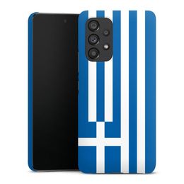 DeinDesign Galaxy A53 5G Handy Premium Case Smartphone Handyh&uuml;lle Schutzh&uuml;lle gl&auml;nzend Greece Flag Premium Case
