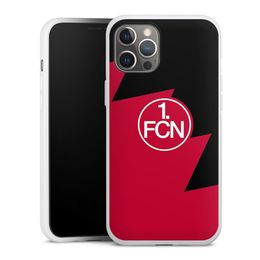 DeinDesign iPhone 12 Pro Max Handy Silikon H&uuml;lle Case wei&szlig; Handyh&uuml;lle 1. Fc N&uuml;rnberg Merchandise 1. Fcn Silikon Case