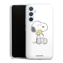 DeinDesign Galaxy A54 5G Handy Silikon H&uuml;lle Case wei&szlig; Handyh&uuml;lle Snoopy Love Peanuts Silikon Case