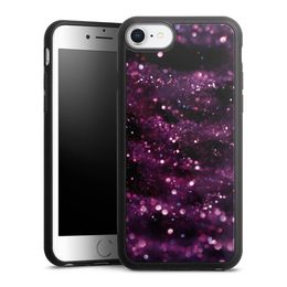 DeinDesign iPhone SE (2020) Handy Gallery Case Handyh&uuml;lle 9H Geh&auml;rtetes Glas R&uuml;ckseite H&uuml;lle Muster Glitter Glitzer Gallery Case