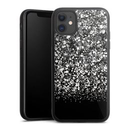 DeinDesign iPhone 11 Handy Gallery Case Handyh&uuml;lle 9H Geh&auml;rtetes Glas R&uuml;ckseite H&uuml;lle Muster Glitzer Snowflake Gallery Case