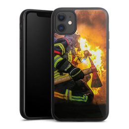 DeinDesign iPhone 11 Handy Gallery Case Handyh&uuml;lle 9H Geh&auml;rtetes Glas R&uuml;ckseite H&uuml;lle Life Saver Fire Fighters Fire Gallery Case