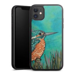 DeinDesign iPhone 11 Handy Gallery Case Handyh&uuml;lle 9H Geh&auml;rtetes Glas R&uuml;ckseite H&uuml;lle Painting Bird Animals Gallery Case