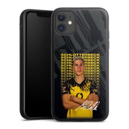 DeinDesign iPhone 11 Handy Gallery Case Handyh&uuml;lle 9H Geh&auml;rtetes Glas R&uuml;ckseite H&uuml;lle Borussia Dortmund Nico Schlotterbeck Bvb Gallery Case