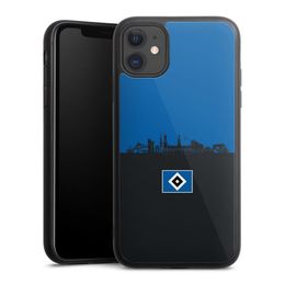 DeinDesign iPhone 11 Handy Gallery Case Handyh&uuml;lle 9H Geh&auml;rtetes Glas R&uuml;ckseite H&uuml;lle Hamburg Hsv Skyline Gallery Case