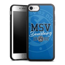 DeinDesign iPhone SE (2020) Handy Gallery Case Handyh&uuml;lle 9H Geh&auml;rtetes Glas R&uuml;ckseite H&uuml;lle Bundesliga Official Licensed Product Msv Duisburg Gallery Case