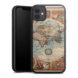 DeinDesign iPhone 11 Handy Gallery Case Handyh&uuml;lle 9H Geh&auml;rtetes Glas R&uuml;ckseite H&uuml;lle Vintage Map World Map Gallery Case