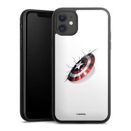 DeinDesign iPhone 11 Handy Gallery Case Handyh&uuml;lle 9H Geh&auml;rtetes Glas R&uuml;ckseite H&uuml;lle Captain America Official Licensed Product Marvel Gallery Case