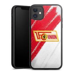 DeinDesign iPhone 11 Handy Gallery Case Handyh&uuml;lle 9H Geh&auml;rtetes Glas R&uuml;ckseite H&uuml;lle Official Licensed Product Logo 1. Fc Union Berlin Gallery Case