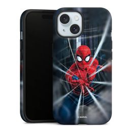 DeinDesign iPhone 15 Handy Panzer Handyh&uuml;lle robuste Outdoor H&uuml;lle Schutzh&uuml;lle matt Kinofilm Marvel Spiderman Tough Case