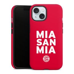 DeinDesign iPhone 15 Handy Panzer Handyh&uuml;lle robuste Outdoor H&uuml;lle Schutzh&uuml;lle matt Fcb Mia San Mia Fc Bayern M&uuml;nchen Tough Case