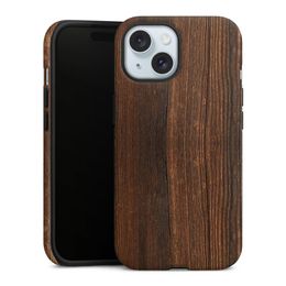 DeinDesign iPhone 15 Handy Panzer Handyh&uuml;lle robuste Outdoor H&uuml;lle Schutzh&uuml;lle matt Wood Nut Tree Wooden Look Tough Case