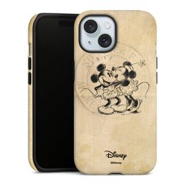DeinDesign iPhone 15 Handy Panzer Handyh&uuml;lle robuste Outdoor H&uuml;lle Schutzh&uuml;lle matt Minnie Mouse Vintage Mickey Mouse Tough Case