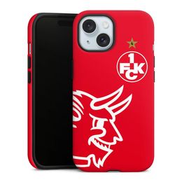 DeinDesign iPhone 15 Handy Panzer Handyh&uuml;lle robuste Outdoor H&uuml;lle Schutzh&uuml;lle matt Star Devil 1. Fc Kaiserslautern Tough Case