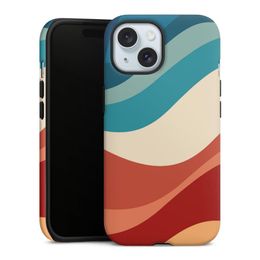 DeinDesign iPhone 15 Handy Panzer Handyh&uuml;lle robuste Outdoor H&uuml;lle Schutzh&uuml;lle matt Ombre Wave Colour Tough Case